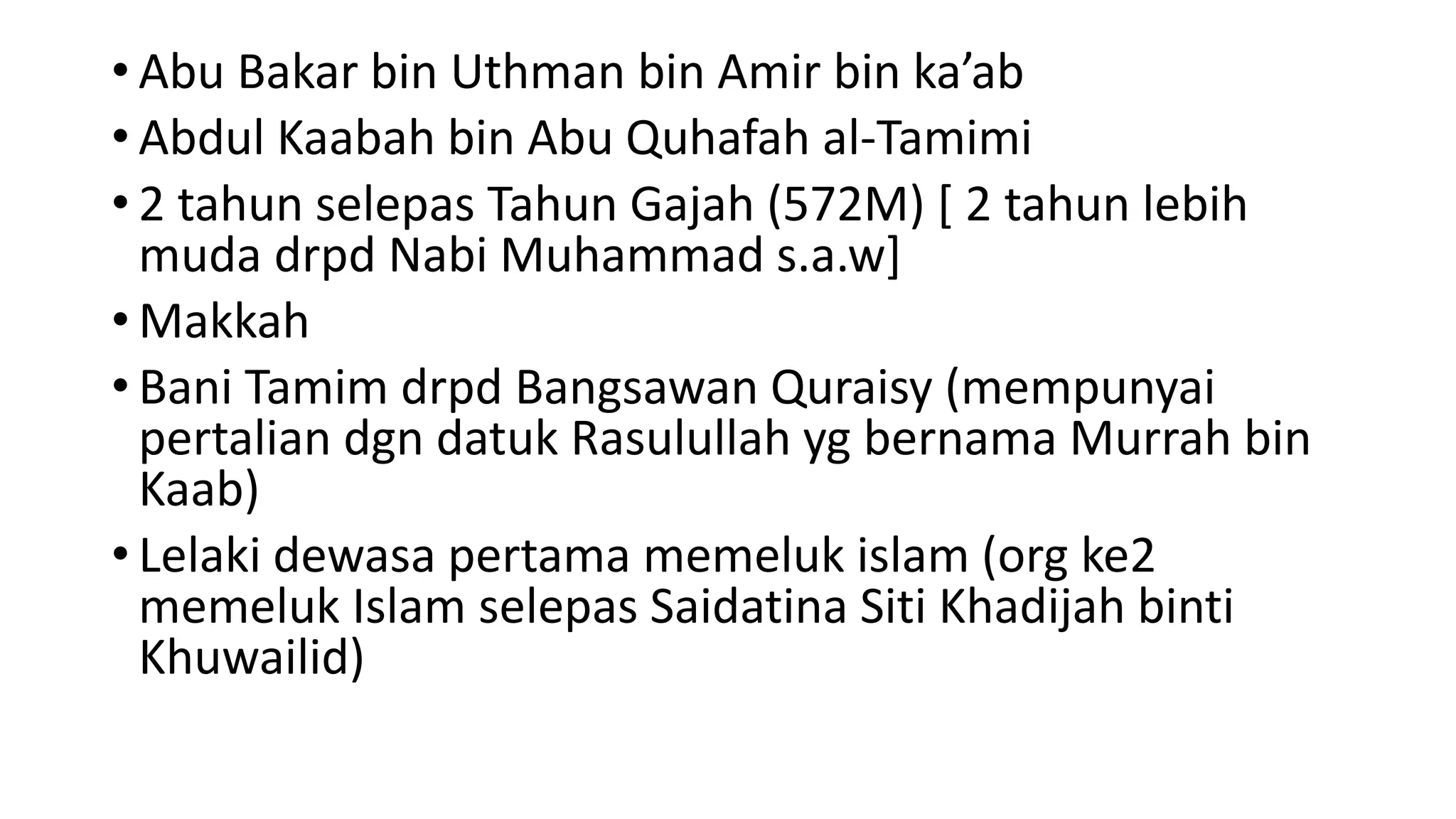 sejarah stpm sem 2 - Sumbangan Khalifah Abu Bakar As-Siddiq | PPTX
