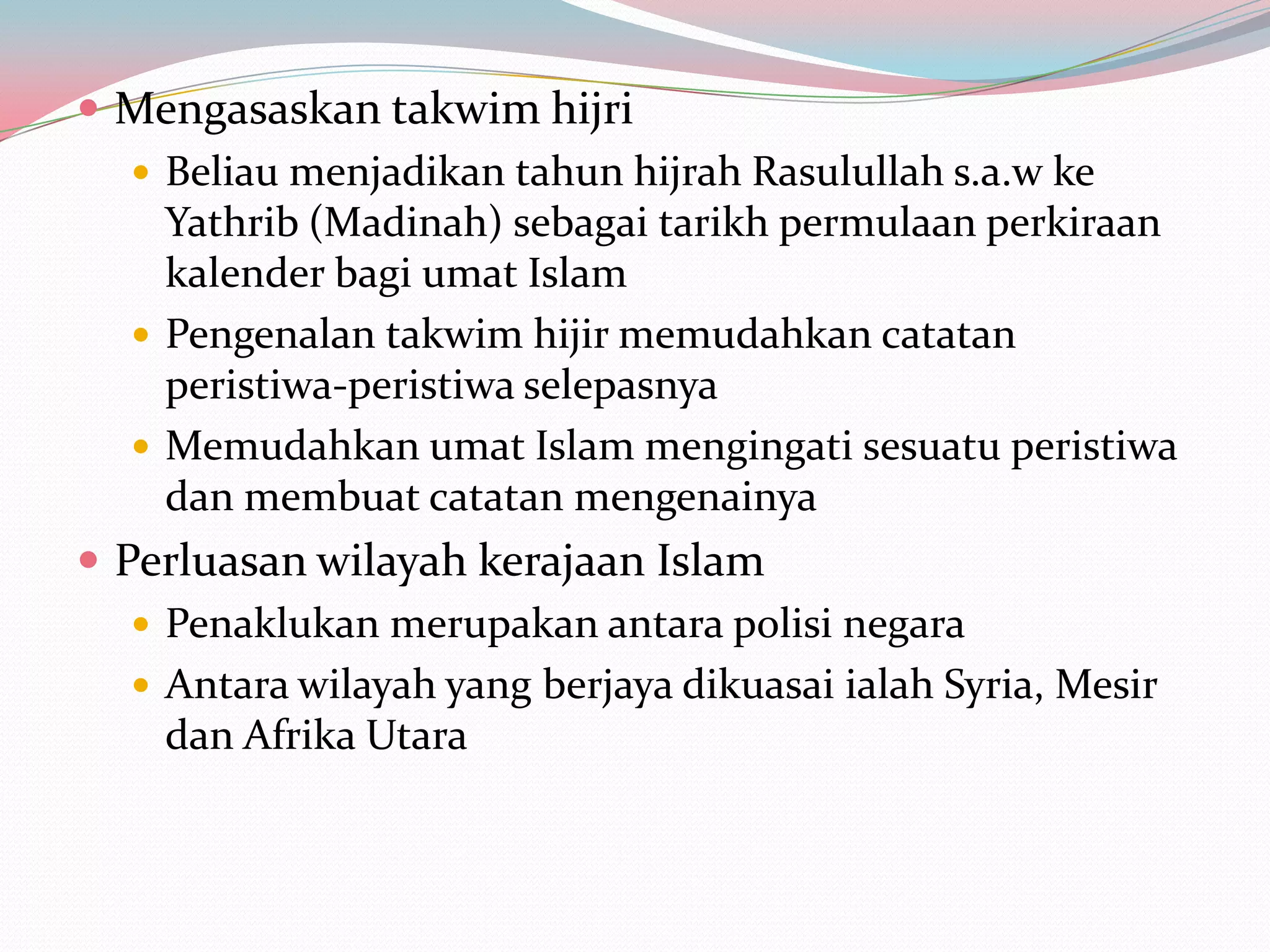 Khalifah Umar Bin Al Khattab R Pptx