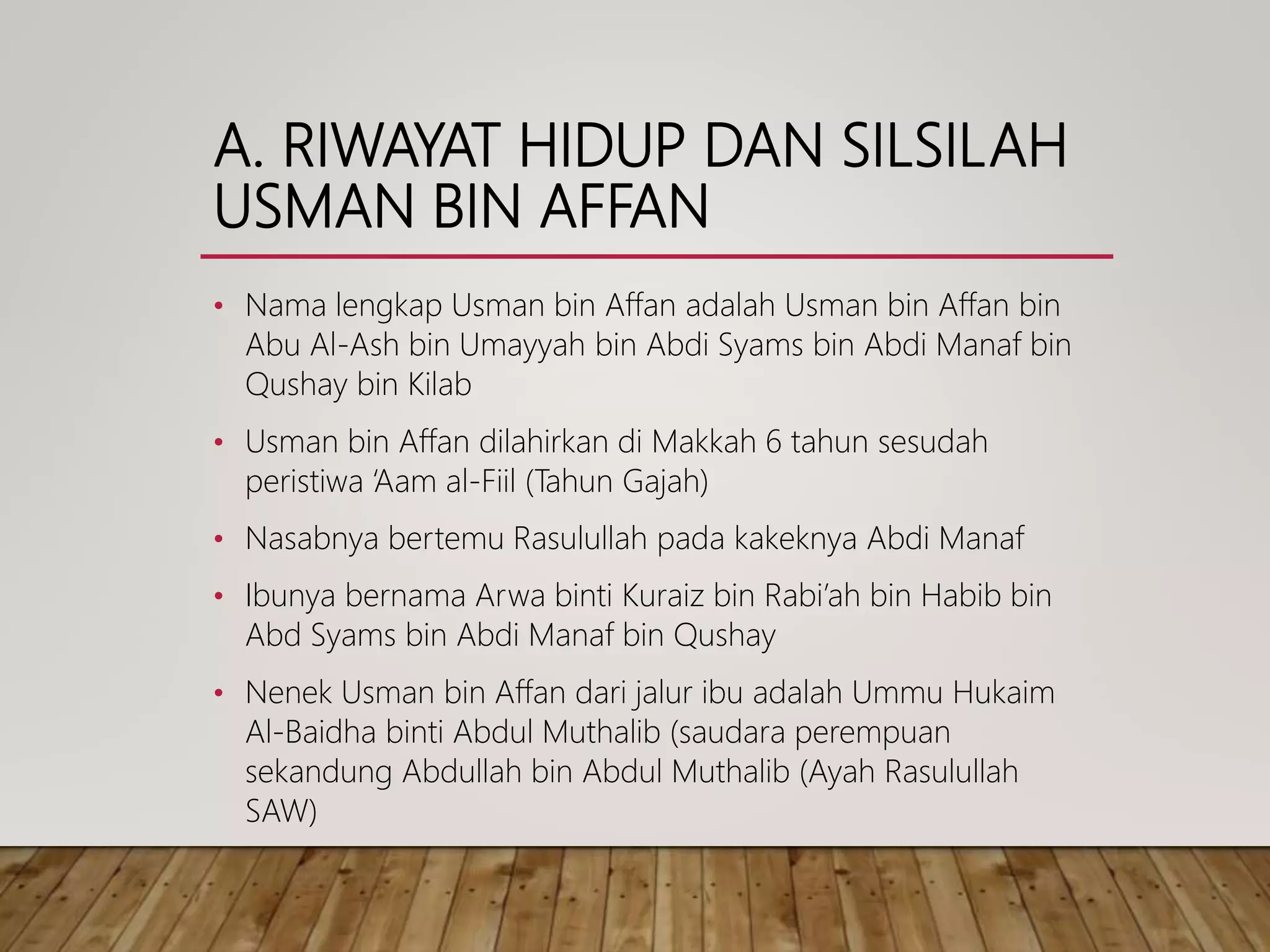 SKI Kelas 6 Khalifah usman bin affan | PPTX