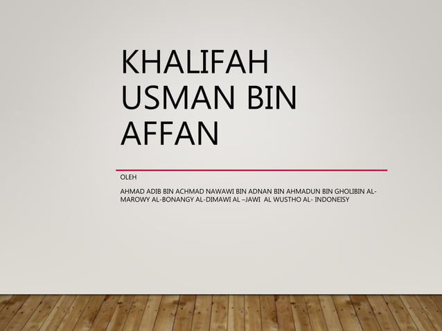 SKI Kelas 6 Khalifah usman bin affan | PPTX