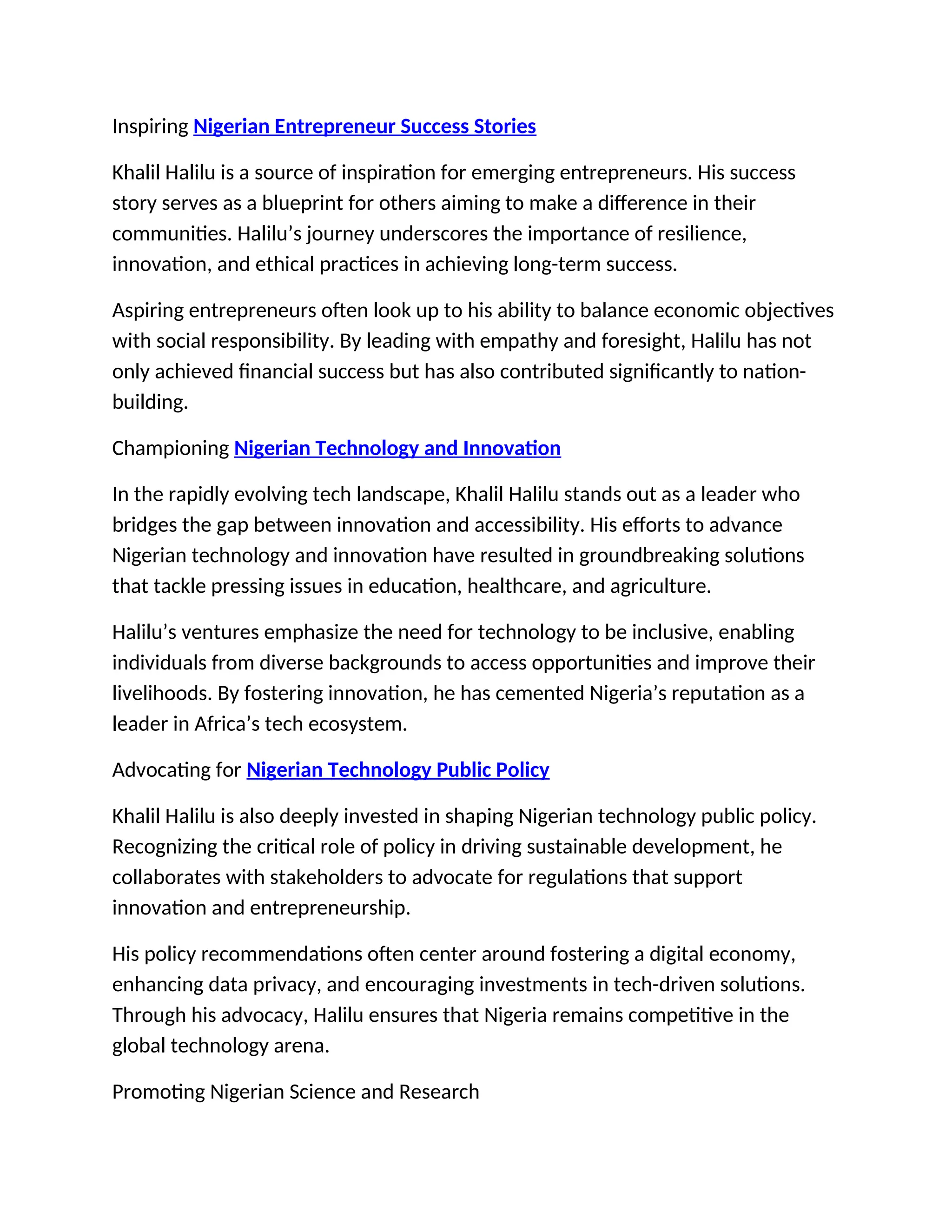 Khalil Suleiman Halilu: A Beacon of Nigerian Innovation and ...