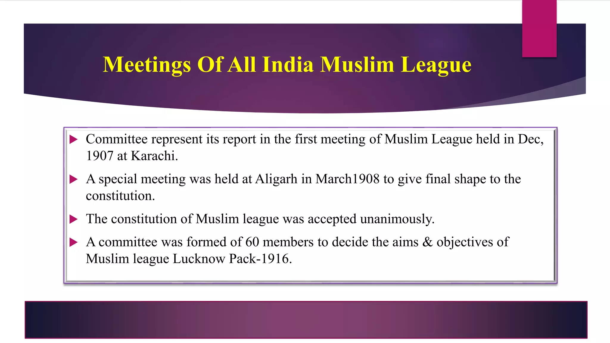 All India Muslim League (1906-1930) | PPTX