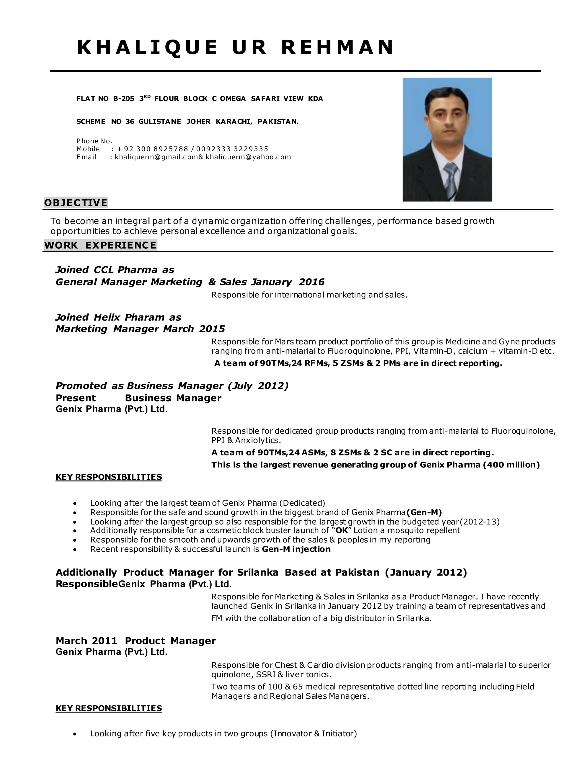 Khalique Ur Rehman Resume Pdf 