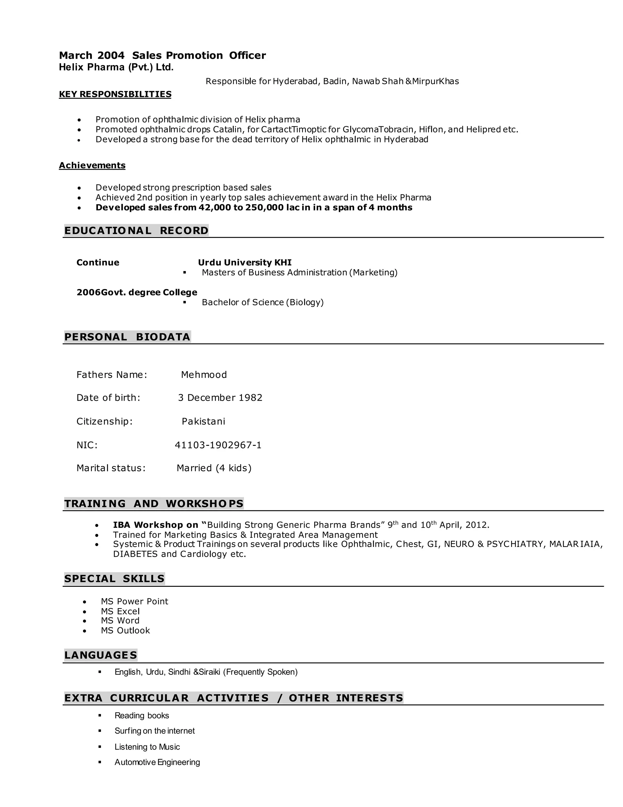 Khalique ur rehman resume | DOCX