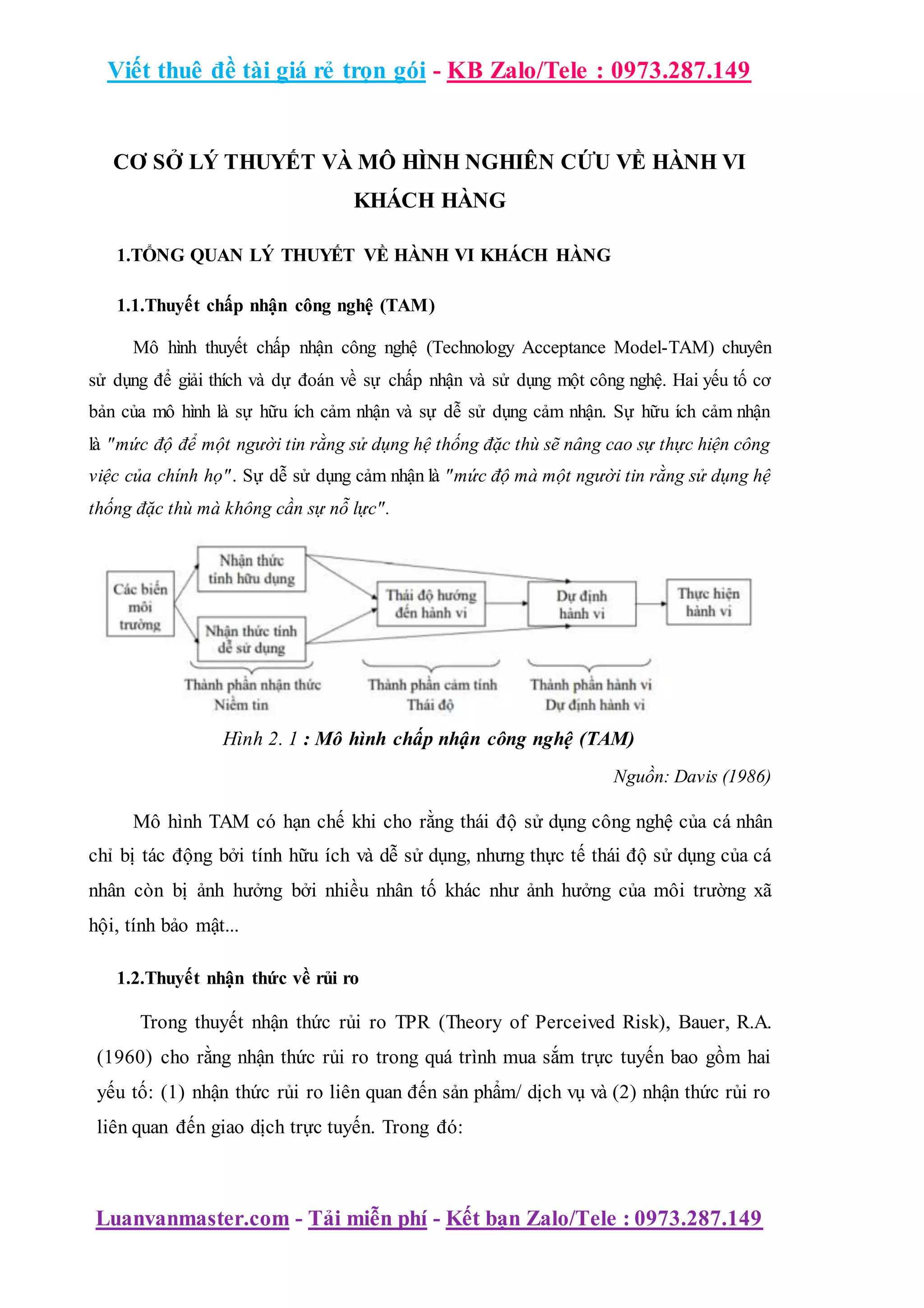 Khóa luận cơ sở lý thuyết và mô hình nghiên cứu về hành vi khách hàng.docx