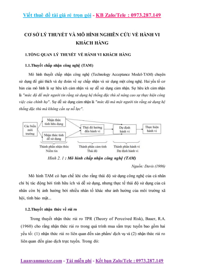 Khóa luận cơ sở lý thuyết và mô hình nghiên cứu về hành vi khách hàng.docx