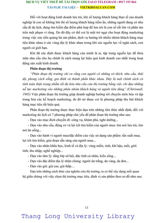 Khóa Luận Giải Pháp Nâng Cao Hiệu Quả Hoạt Động Marketing - Mix Tại Khách Sạn. | DOC