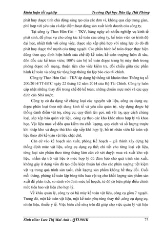 Khóa Luận Kế Toán Nguyên Vật Liệu, Công Cụ Dụng Cụ Tại Công Ty Than Hòn ...