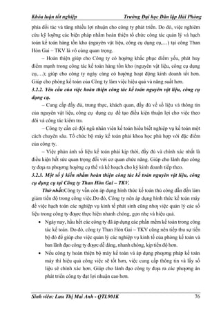 Khóa Luận Kế Toán Nguyên Vật Liệu, Công Cụ Dụng Cụ Tại Công Ty Than Hòn ...