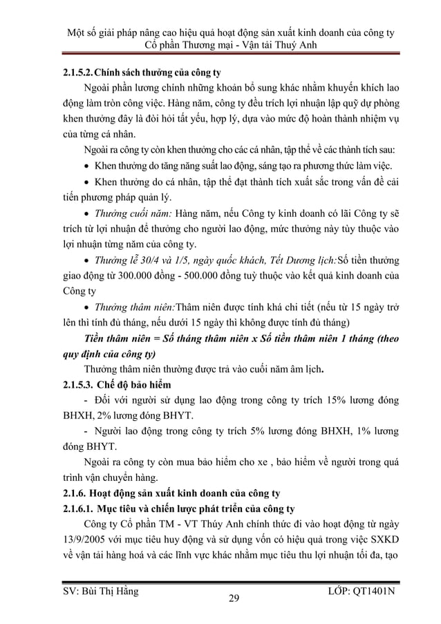 Đề Tài Khóa luận 2024 Một số giải pháp nâng cao hiệu quả hoạt động sản xuất kinh doanh tại Công ...