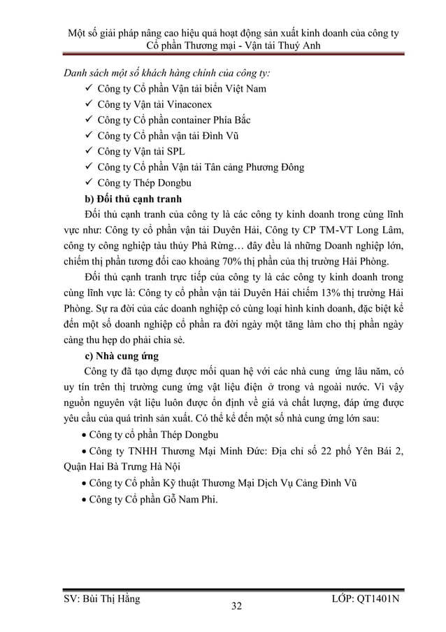 Đề Tài Khóa luận 2024 Một số giải pháp nâng cao hiệu quả hoạt động sản xuất kinh doanh tại Công ...