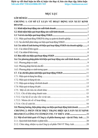 Đề Tài Khóa luận 2024 Một số giải pháp nâng cao hiệu quả hoạt động sản xuất kinh doanh tại Công ...