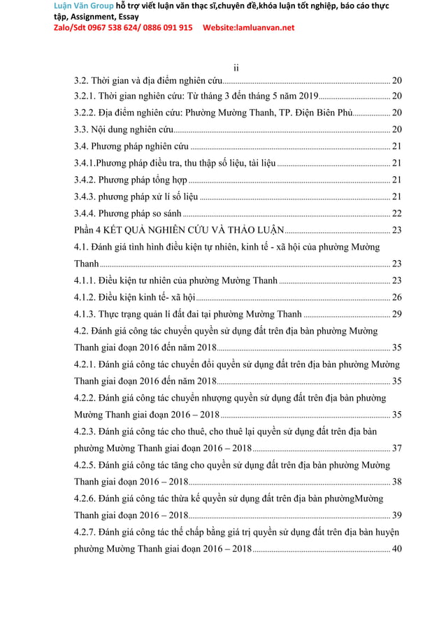 Khóa luận 8 Đánh giá công tác chuyển quyền sử dụng đất tại địa bàn phường Mường Thanh, thành phố ...