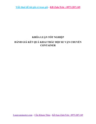 Khóa Luận Đánh Giá Kết Quả Khai Thác Vận Chuyển Containe.docx