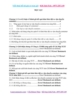 Khóa Luận Đánh Giá Kết Quả Khai Thác Vận Chuyển Containe.docx