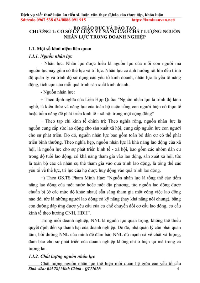 Đề Tài Khóa luận 2024 Nâng cao chất lượng nguồn nhân lực tại công ty TNHH thương mại vận tải Hải ...