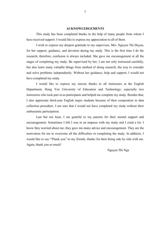 Graduation thesis of English Major | PDF