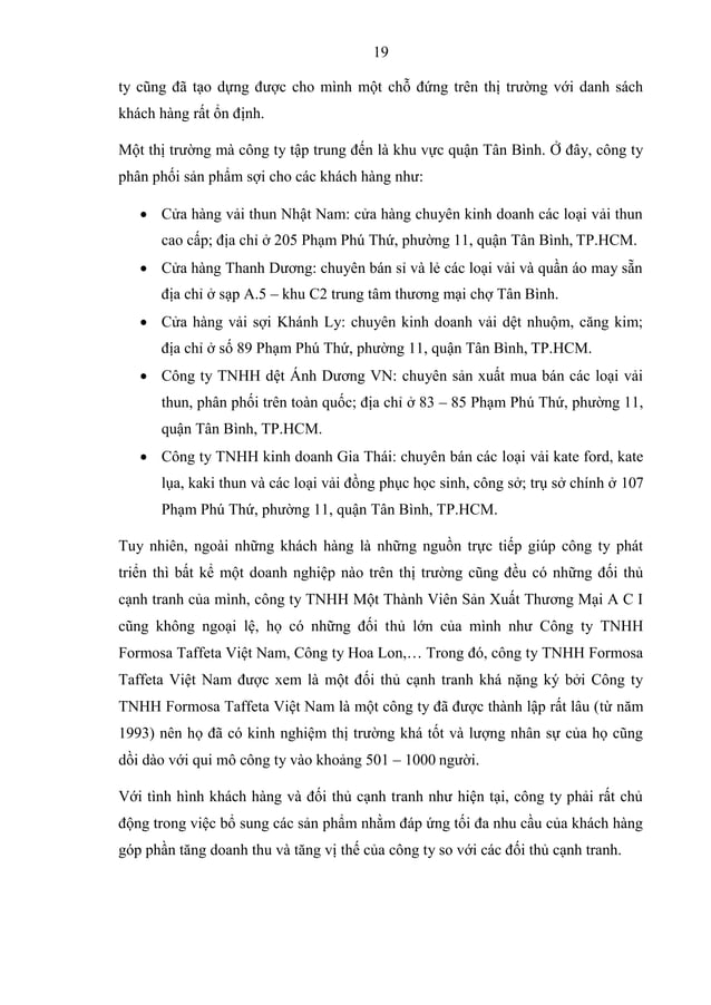 Đề Tài Khóa luận 2024 Phân tích chiến lược sản phẩm của Công ty TNHH MTV sản xuất thương mại A C ...