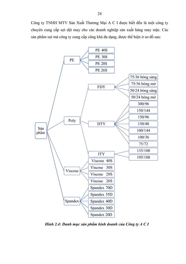 Đề Tài Khóa luận 2024 Phân tích chiến lược sản phẩm của Công ty TNHH MTV sản xuất thương mại A C ...