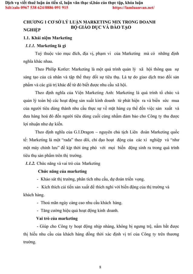 Đề Tài Khóa luận 2024 Phân tích hoạt động Marketing – Mix tại Công ty Cổ Phần Đầu Tư và Phát ...