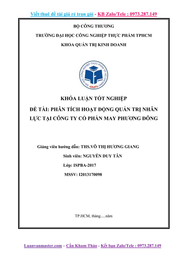 Khóa luận Phân tích hoạt động quản trị nhân lực tại công ty may Phương Đông.docx