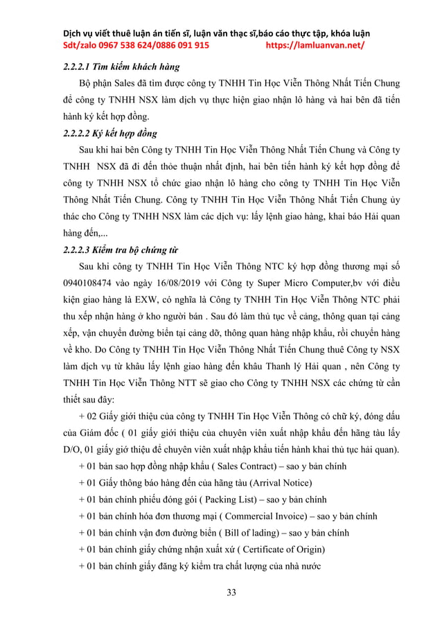 Đề Tài Khóa luận 2024 Tổ chức thực hiện quy trình giao nhận nhập khẩu hàng nguyên container bằng ...