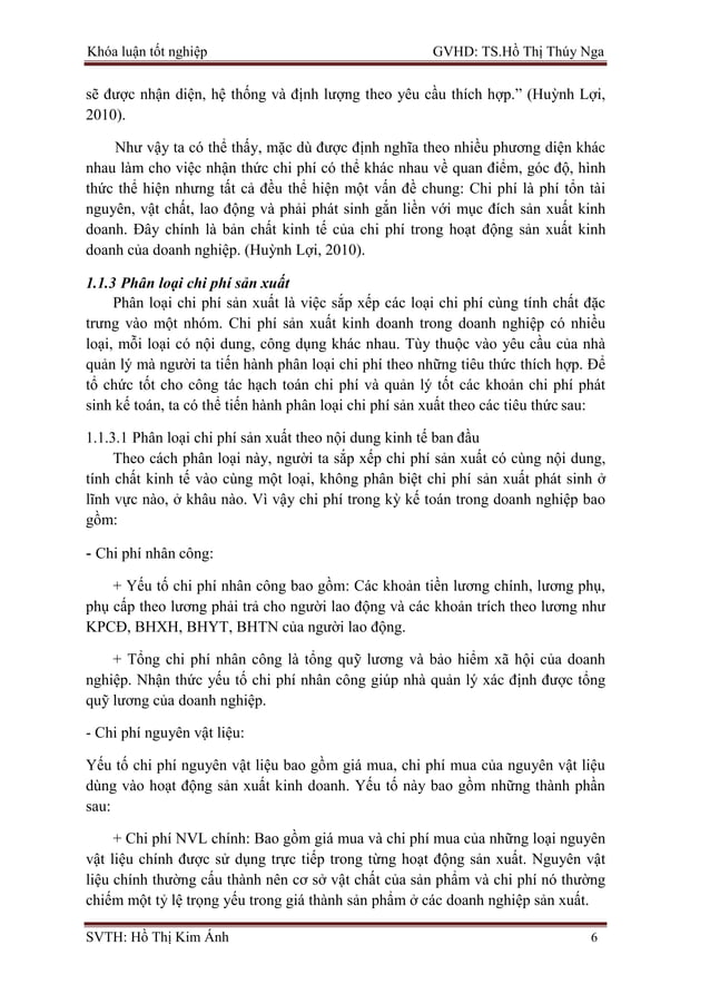 Đề Tài Khóa luận 2024 Thực trạng công tác kế toán chi phí sản xuất và tính giá thành sản phẩm ...