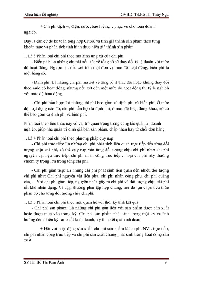 Đề Tài Khóa luận 2024 Thực trạng công tác kế toán chi phí sản xuất và tính giá thành sản phẩm ...