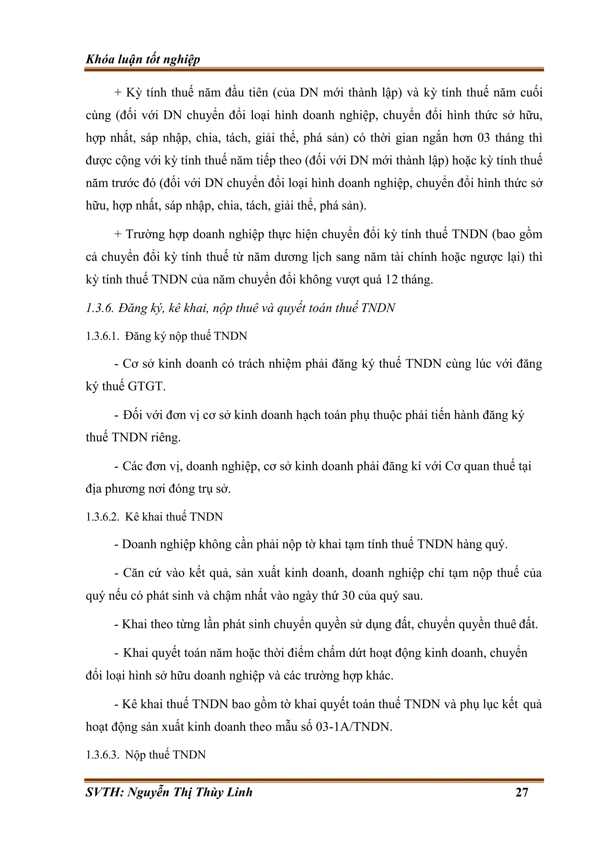 Đề Tài Khóa luận 2024 Thực trạng công tác kế toán thuế GTGT và thuế TNDN tại Công ty TNHH Thương ...