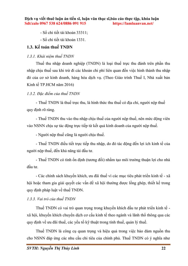 Đề Tài Khóa luận 2024 Thực trạng công tác kế toán thuế GTGT và thuế TNDN tại Công ty TNHH Thương ...