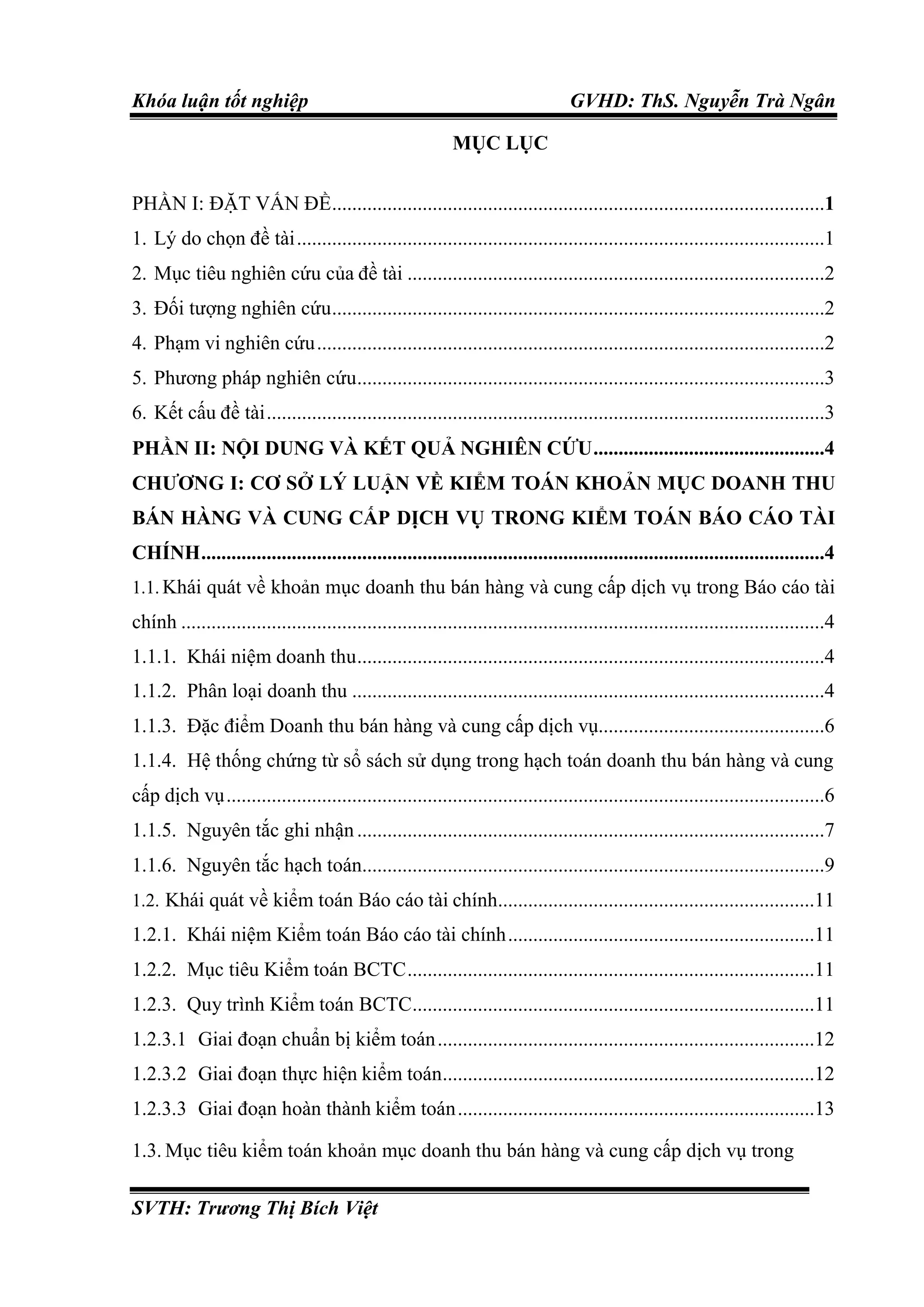 Đề tài Khóa luận 2024 Thực trạng quy trình kiểm toán khoản mục Doanh thu bán hàng và cung cấp ...