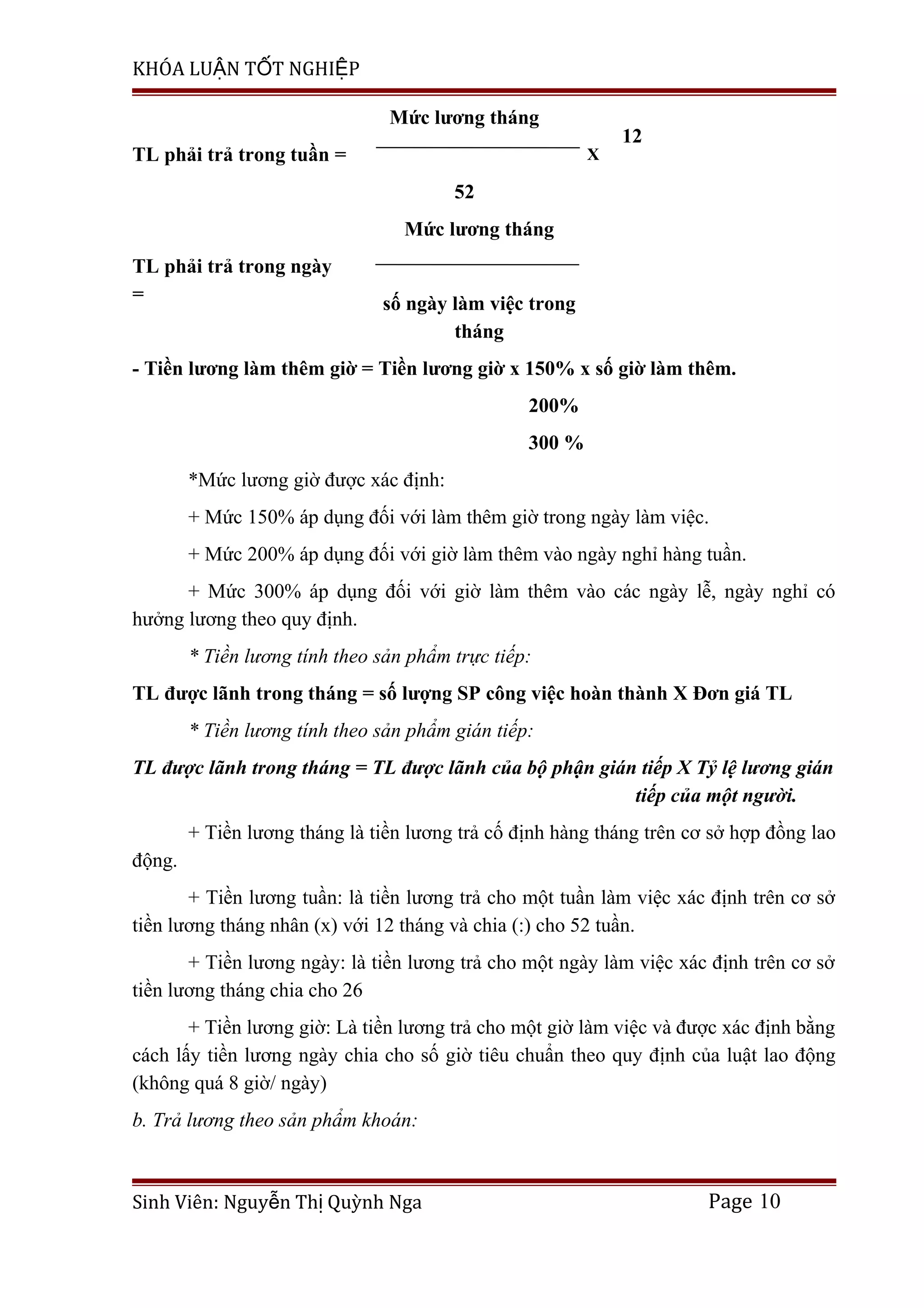 Khóa luận tốt nghiệp kế toán tiền lương và các khoản trích theo lương | DOC