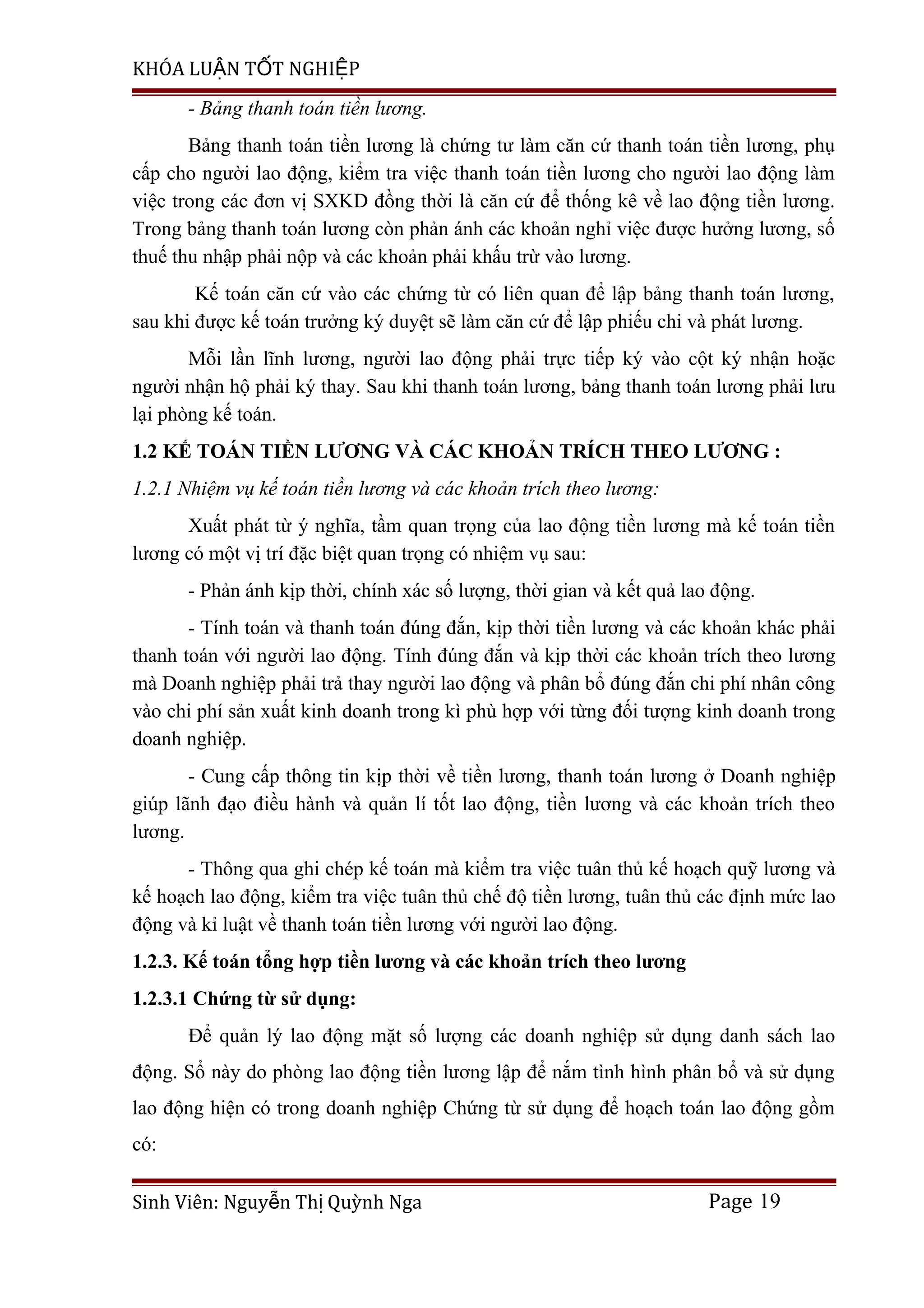 Khóa luận tốt nghiệp kế toán tiền lương và các khoản trích theo lương | DOC