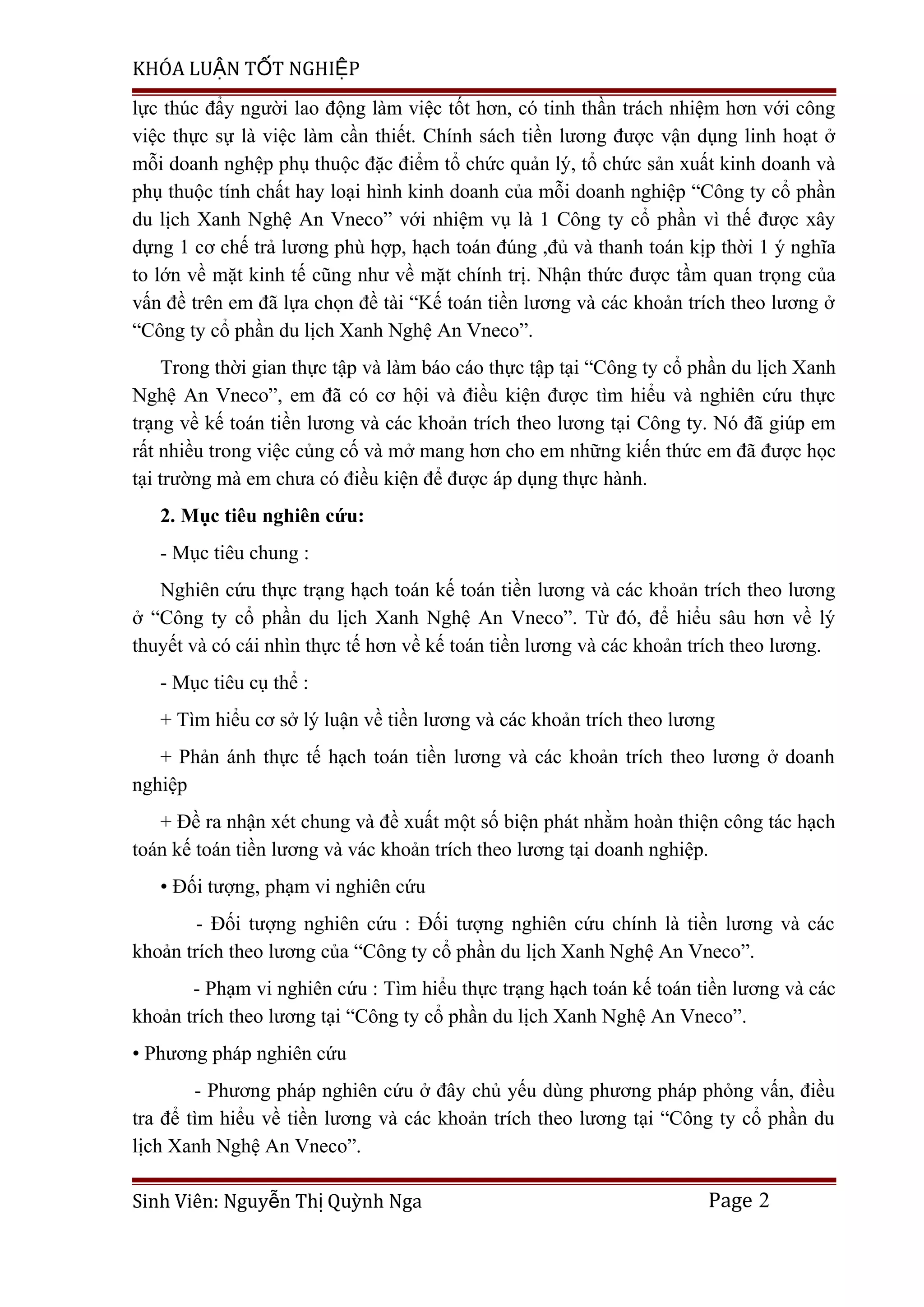 Khóa luận tốt nghiệp kế toán tiền lương và các khoản trích theo lương | DOC