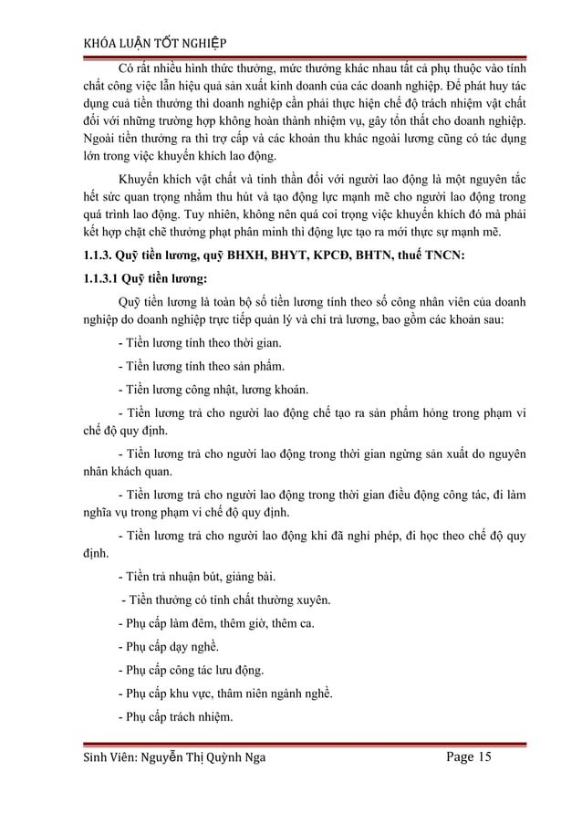 Khóa luận tốt nghiệp kế toán tiền lương và các khoản trích theo lương | DOC