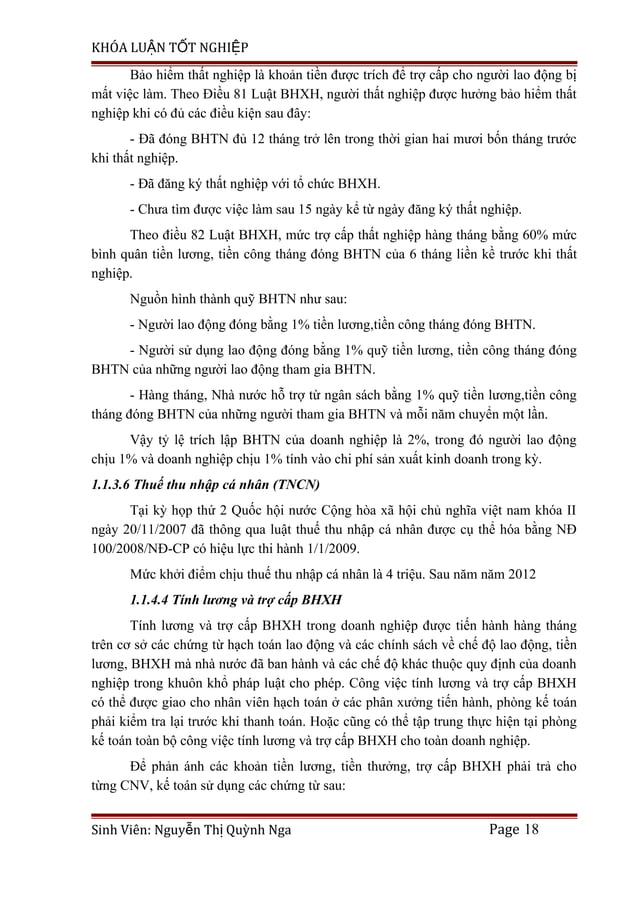 Khóa luận tốt nghiệp kế toán tiền lương và các khoản trích theo lương | DOC