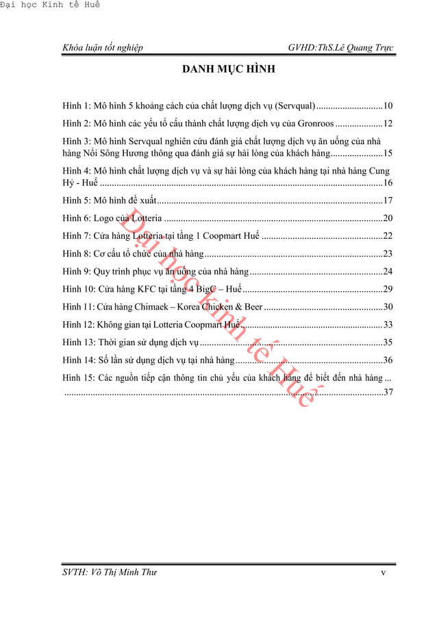 Khóa Luận Tốt Nghiệp Chất Lượng Dịch Vụ Thức Ăn Nhanh | DOCX