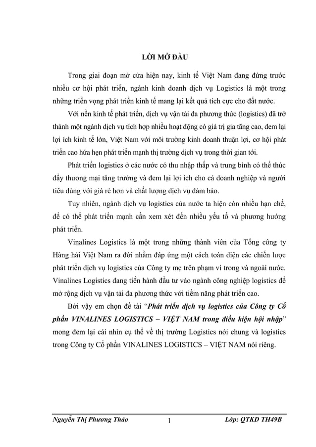 Khóa luận tốt nghiệp khoa Logistics và quản lý chuỗi cung ứng, 9 điểm.doc