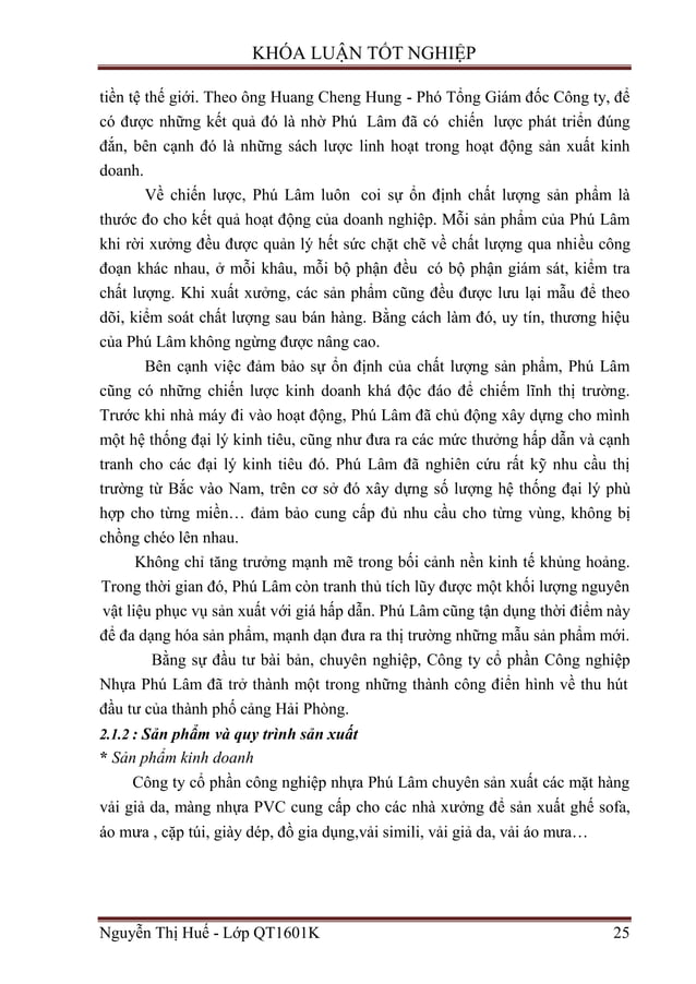 Khóa Luận Tốt Nghiệp Kế Toán Nguyên Vật Liệu Tại Công Ty Nhựa Phú Lâm | DOCX