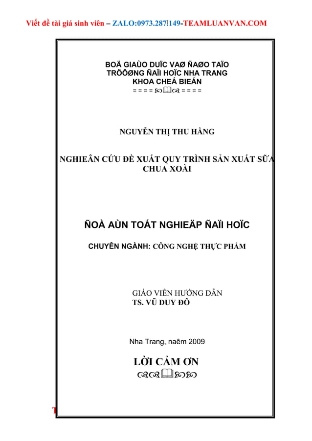 khóa luận tốt nghiệp nghieân cứu đề xuất quy trình sản xuất sữa chua xoài.doc