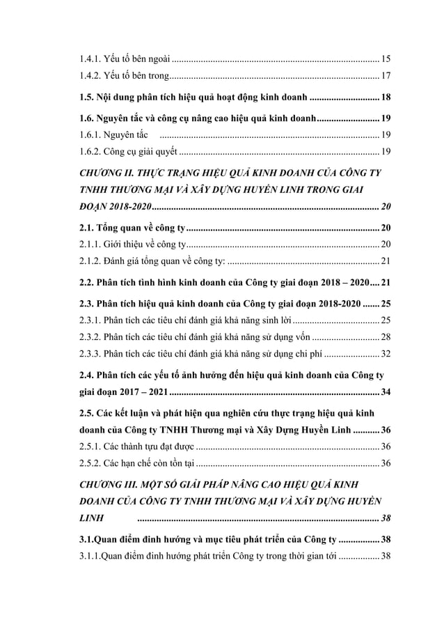 Khóa luận tốt nghiệp Nâng cao hiệu quả hoạt động kinh doanh của Công ty TNHH Thương mại và Xây ...