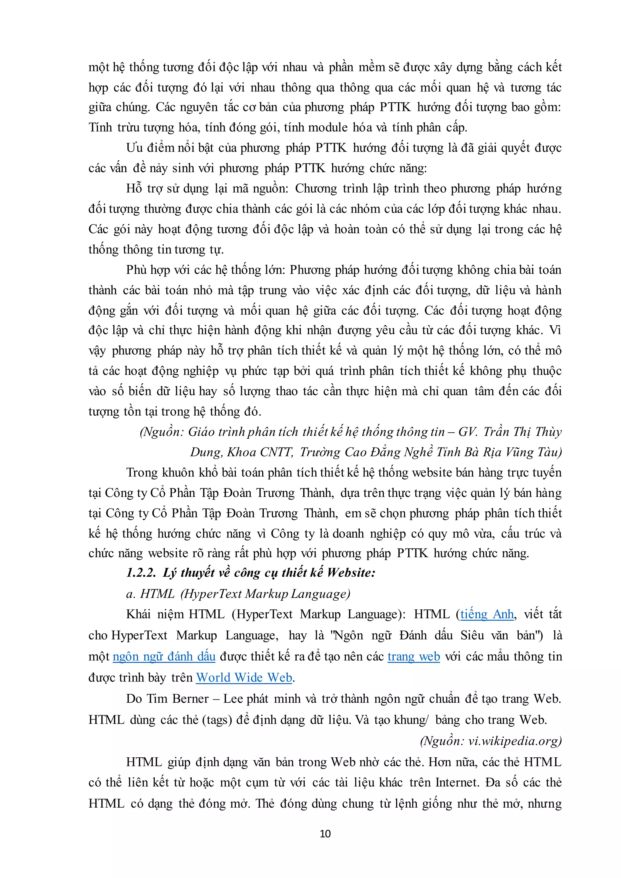 Khóa luận tốt nghiệp Phân tích thiết kế hệ thống website bán hàng trực tuyến tại Công ty Cổ phần ...