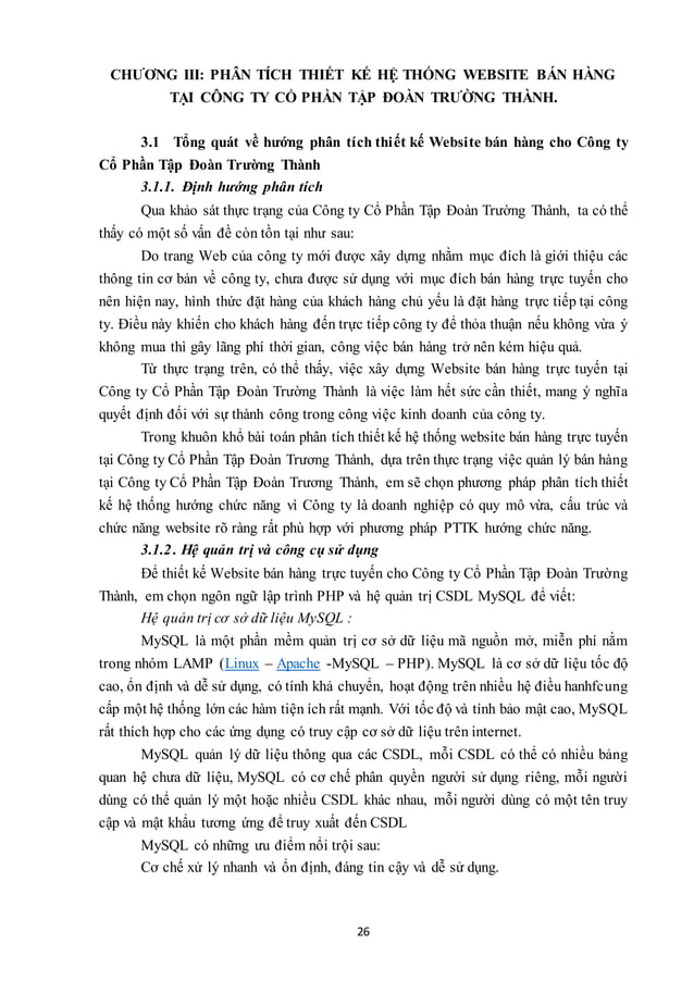 Khóa luận tốt nghiệp Phân tích thiết kế hệ thống website bán hàng trực tuyến tại Công ty Cổ phần ...