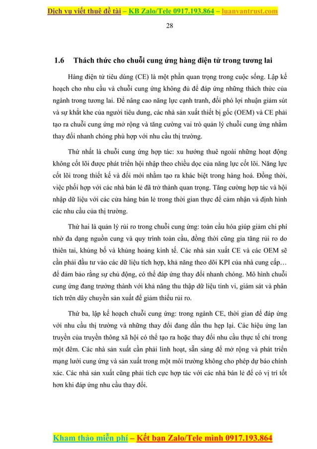 Khóa luận tốt nghiệp Quản lý chuỗi cung ứng Trường Đại học Kinh Tế TpHCM.doc