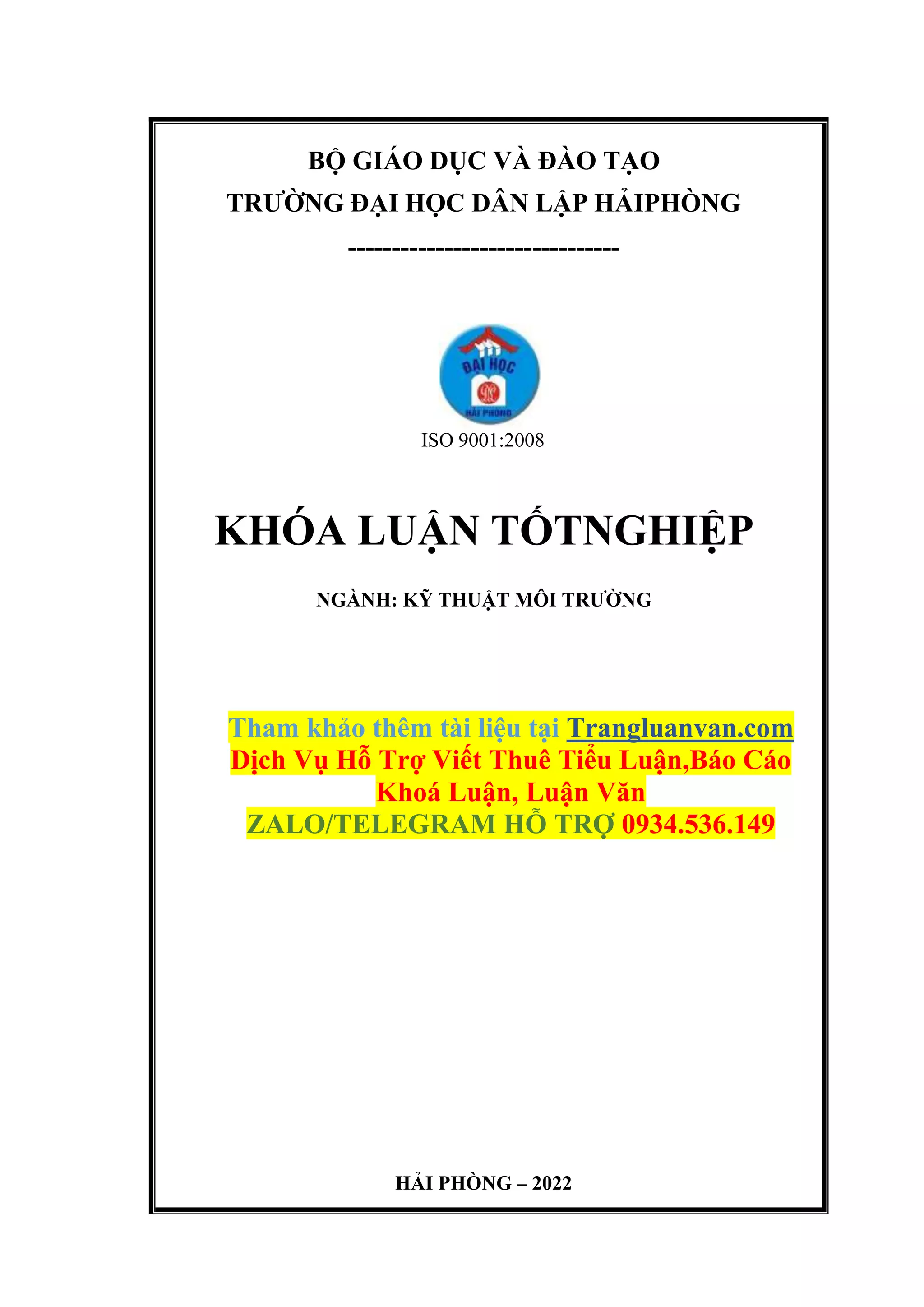 Khóa Luận Tốt Nghiệp Thiết Kế Hệ Thống Xử Lý Nước Thải Sinh Hoạt Công Suất 1000m³ Trên Ngày Đêm ...