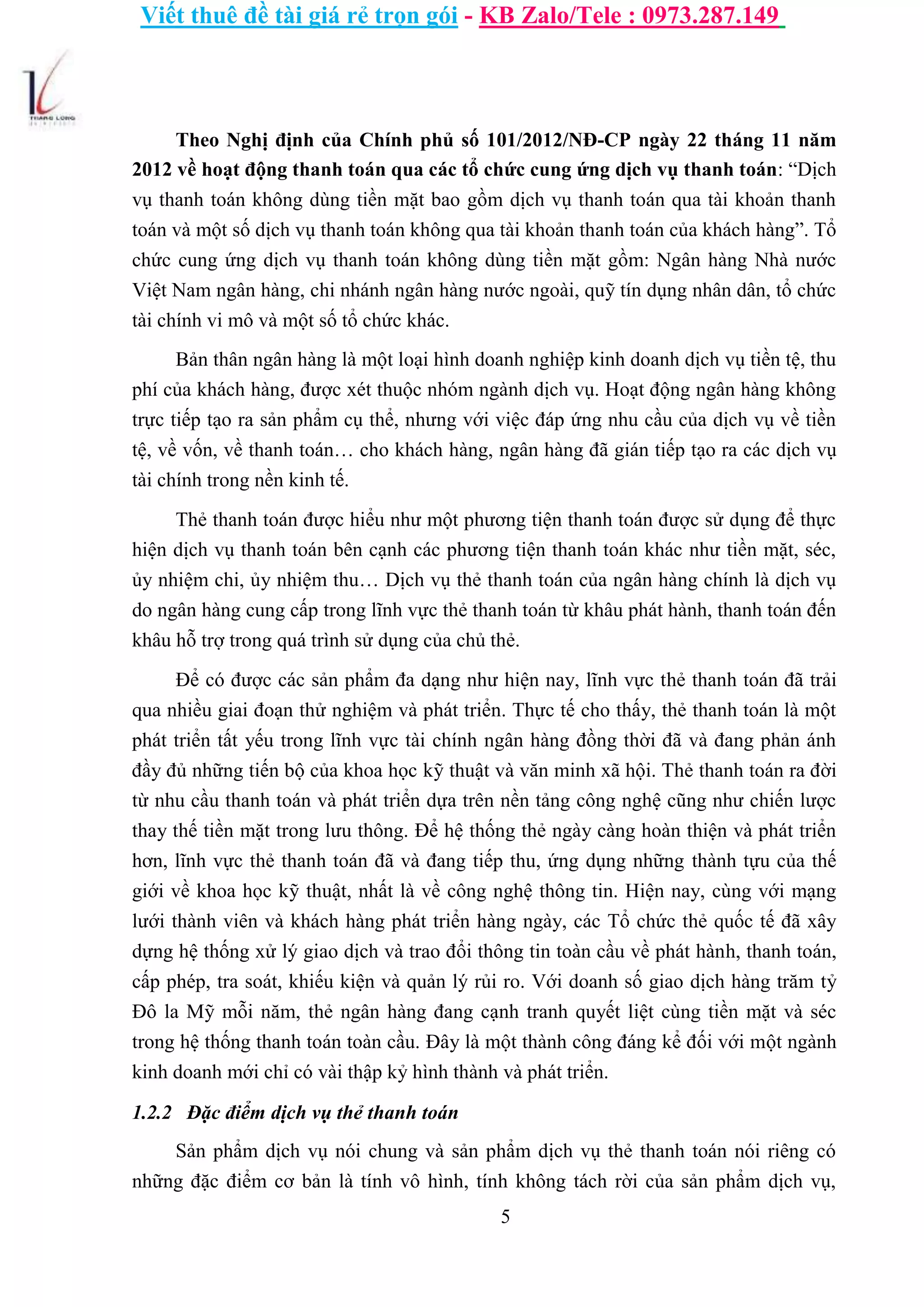 Khóa Luận Tốt Nghiệp Thẻ Thanh Toán Của Ngân Hàng Việt Nam.docx