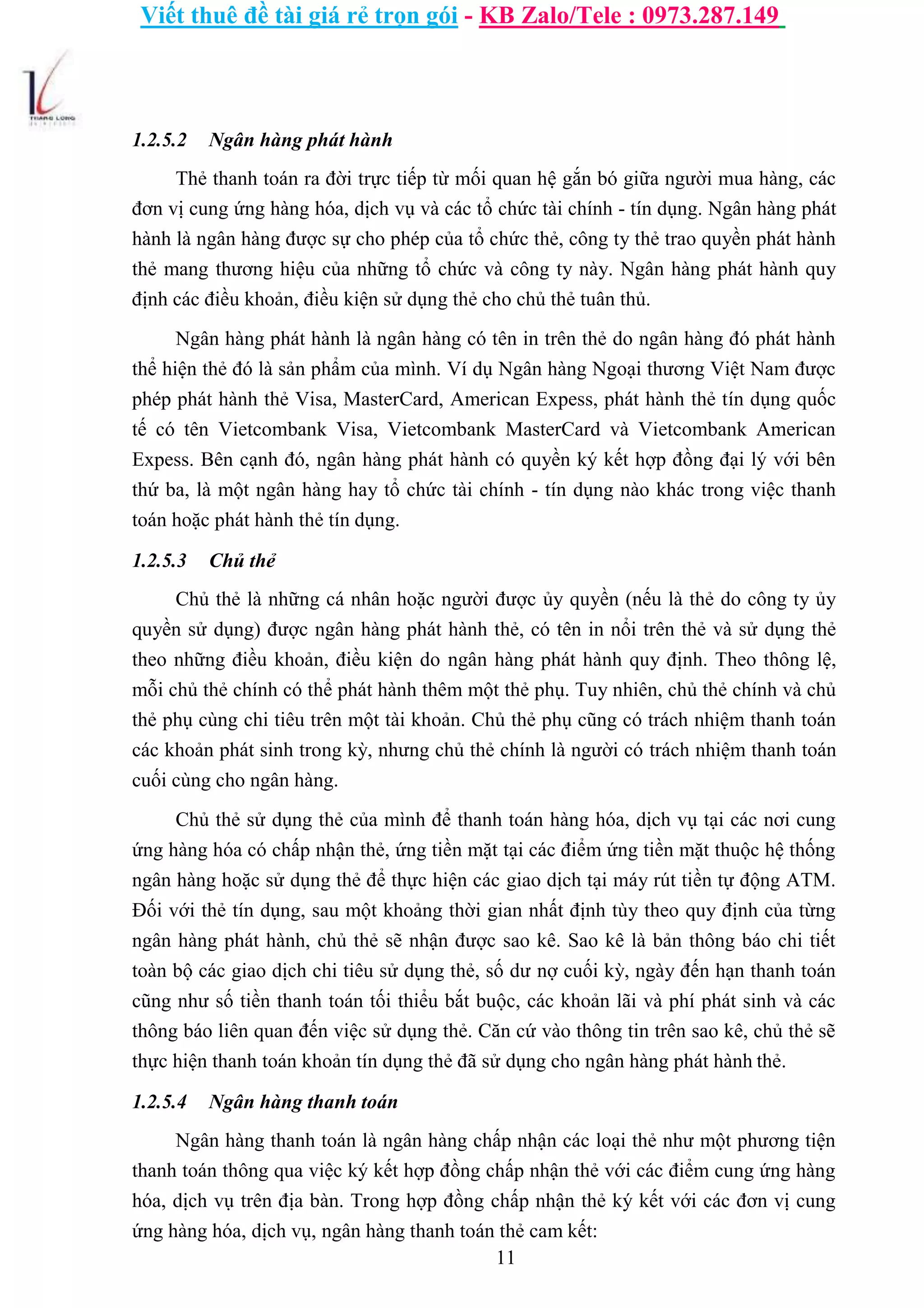 Khóa Luận Tốt Nghiệp Thẻ Thanh Toán Của Ngân Hàng Việt Nam.docx