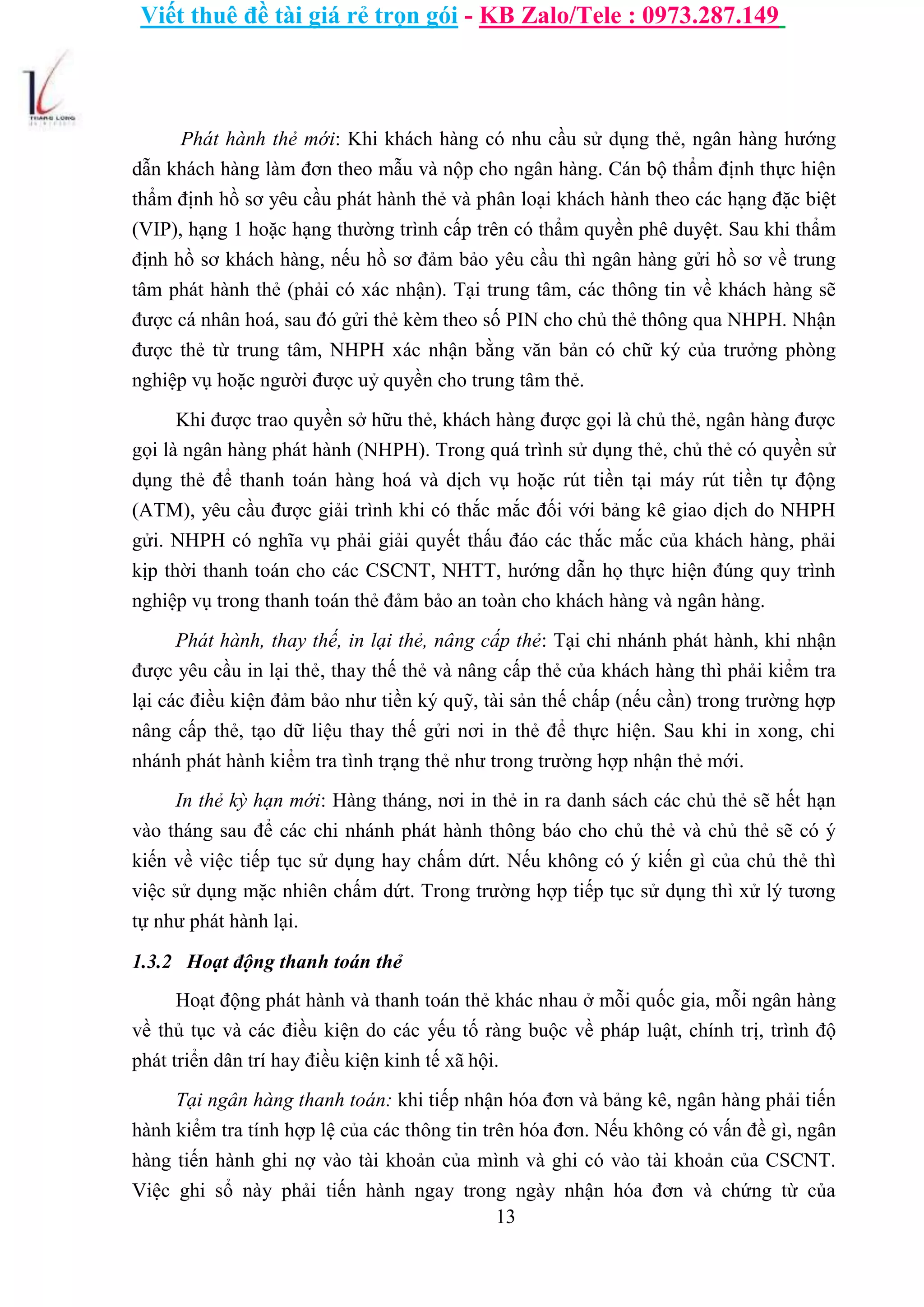 Khóa Luận Tốt Nghiệp Thẻ Thanh Toán Của Ngân Hàng Việt Nam.docx