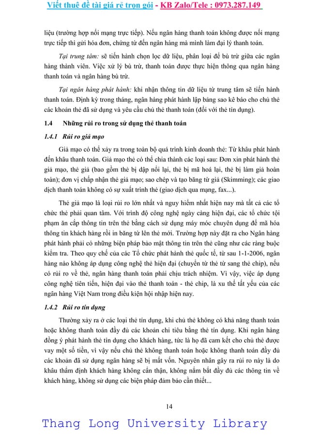 Khóa Luận Tốt Nghiệp Thẻ Thanh Toán Của Ngân Hàng Việt Nam.docx