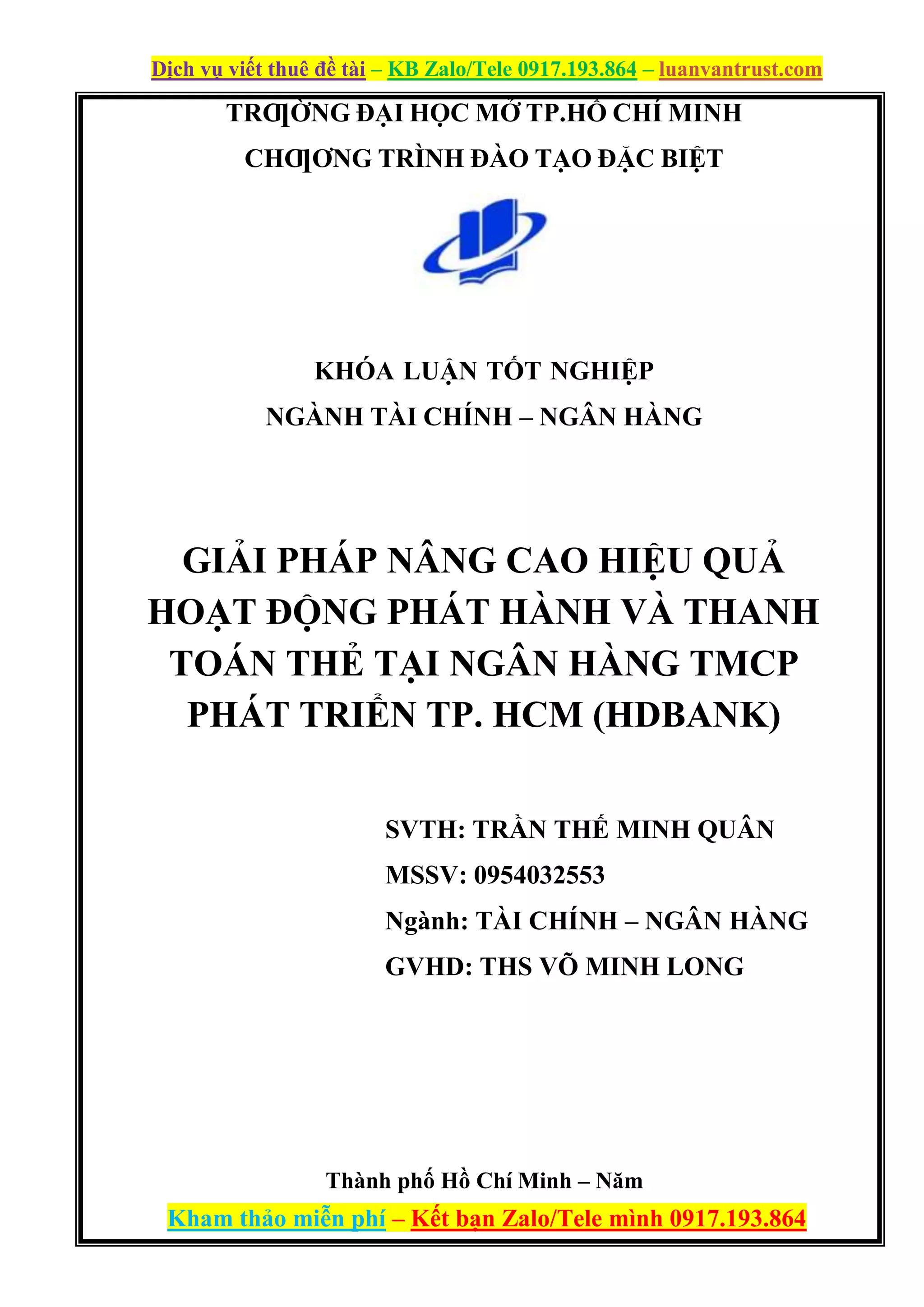 KHÓA LUẬN TỐT NGHIỆP TẠI NGÂN HÀNG PHÁT TRIỂN TPHCM (HD Bank).docx